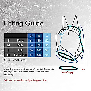 Harrison Howard Horse Fly Mask UV Protective Fine Mesh with Extra Wool Soft Touch on Skin Moonlight Silver S