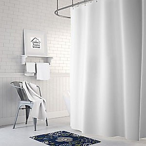 Caroline's Treasures Blue Flowers Silver Gray Poodle Floor Mat, 19" x 27", Multicolor