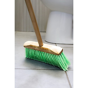 BLYSK Indoor/Outdoor Heavy Duty Wooden Broom Brush, Sweeper, Head Replacement Soft bristles, Great use for Home, Kitchen, Room, Office, Patio, Deck Floor (Broom Head)