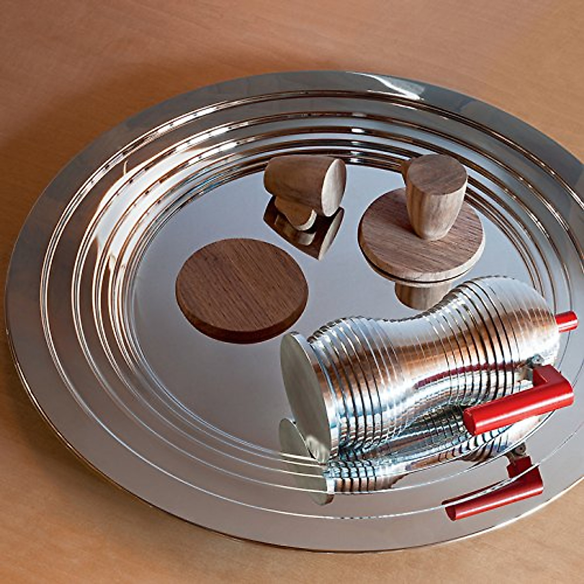 Alessi MDL02/6 R Pulcina Stove Top Espresso 6 Cup Coffee Maker in Aluminum Casting Handle And Knob in Pa, Red