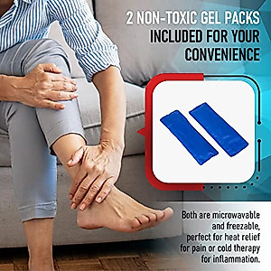 Reusable Hot Foot & Cold Ice Pack Wrap for Plantar Fasciitis, Heel Spurs, Arch Pain, Sore Feet, Swelling - Two Sizes - HSA or FSA Eligible