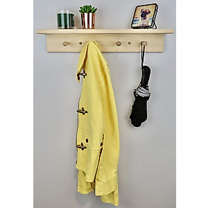 24" Unfinished Pine Shaker Peg Rack