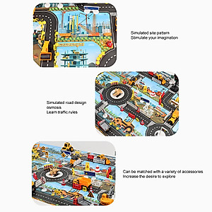 Gaweb Kids Game Play Mat Urban Construction Road Traffic Map Play Mat Rug 32X22 Inch Playmat Carpet for Children's Bedroom A 1