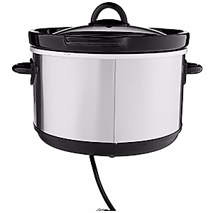 Crock-Pot SCR503SP 5-Quart Smudgeproof Round Manual Slow Cooker with Dipper, Silver