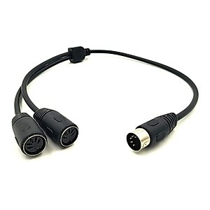 Seadream MIDI Sync Breakout Cable, 1.64FT DIN 5-Pin Splitter Y MIDI Cable,DIN 5Pin Male to 2X Dual Female Extension Cable