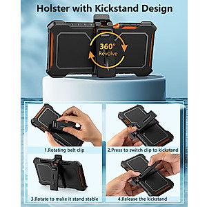 SOiOS for Samsung Galaxy A03s Case: Military Grade Drop Proof Protection Cell Phone Holster Cover | Heavy Duty Protective Rugged Cases with Kickstand | Durable Matte Textured Shockproof TPU Protector