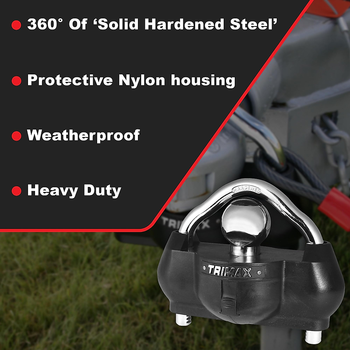 Trimax UMAX100 Premium Universal Dual Purpose Coupler Lock , Black