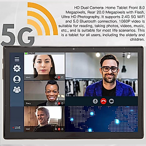 HD Tablet, 10in 1920x1200 IPS Gold Tablet 4G Calling 2.4G 5G Dual Band WiFi 6GB 128GB Tablet Built 8800mAh Large Capacity Battery PC 100 to 240V