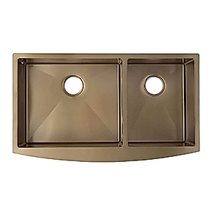 Vintage Tub & Bath Stainless Steel 36 Inch Double Bowl Apron Front Farmhouse Kitchen Sink