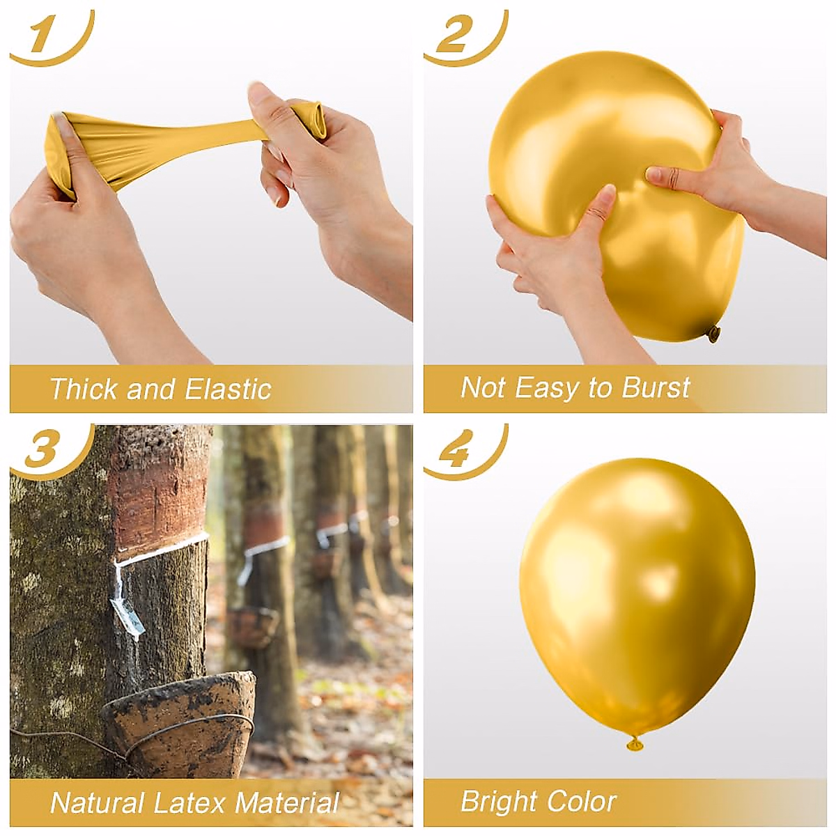 Gold Metallic Balloons - 60pcs, 5 Inch, Golden, For Christmas, Valentine's Day, Parties & More