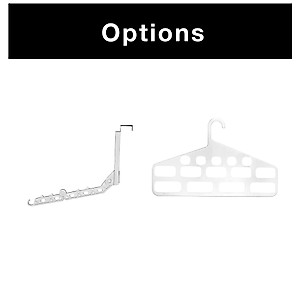 Smart Design Over The Door Hanger Holder Hooks with Expandable Arm - Steel Metal Hook - Rust Resistant Material - Hanging Closet, Towel, and Storage Rack - Home - 17 x 11 Inch - White