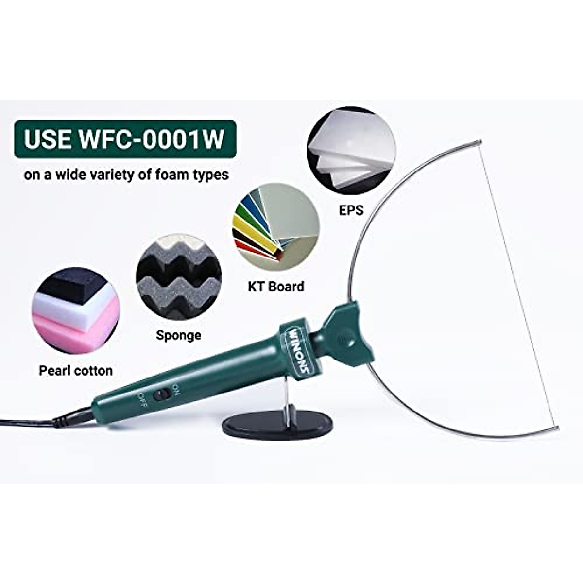 WINONS Foam Cutter, WFC-0001W Hot Wire Foam Cutter Electric Styrofoam Cutter Tool with Foam Marker, Replacement Wire and Safety Stand