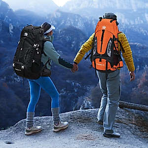 Esup 60L Hiking Backpack Men Camping Backpack with rain cover Lightweight Backpacking Backpack Travel Backpack (Black)