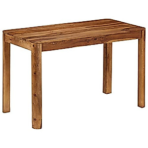 GOLINPEILO Wooden Dining Table, Kitchen Table Solid Sheesham Wood 47.2"x23.6"x29.9" -AA