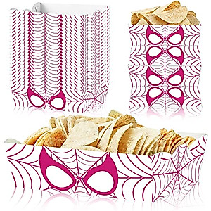 Hbavfihnbg 30 Pack Spider Gril Birthday Party Supplies,Spider Gril Food Tray Spider Party Favors Paper Food Serving Tray Ghost Spider Gril Paper Trays