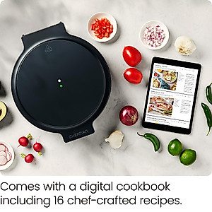 Chefman Everything Maker & Pizza Oven – 1440W Countertop Electric Pizza Maker with 12” Nonstick Cooking Plates, Make Pizza, Quesadillas, Omelettes and More, with Indicator Lights and Vertical Storage