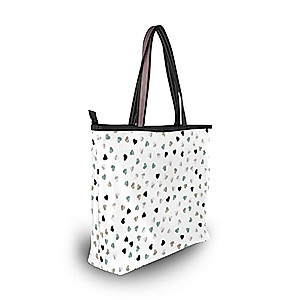 Hearts Icon Tote Bag Aesthetic, Large Capacity Zipper Women Grocery Bags Purse for Daily Life 2 Sizes