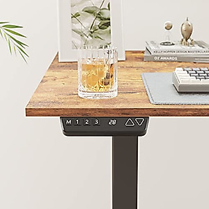 BANTI Triple Motors 63" L Shaped Standing Desk Height Adjustable, Electric Stand up Corner Desk, Sit Stand Home Office Desk Computer Workstation with Memory Preset, Rustic Brown Top