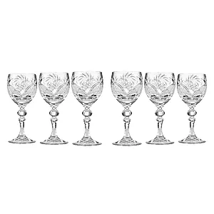 SET of 6 Russian CUT Crystal Shot/sherry Glasses on a Long Stem 65ml/2oz Hand Made