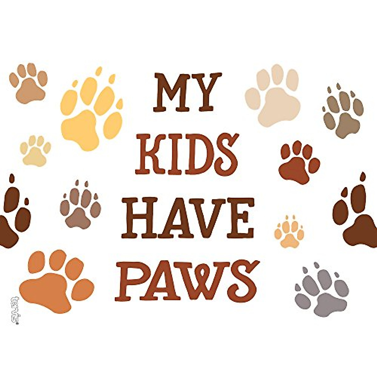 Tervis My Kids Have Paws Tumbler with Wrap and Brown Lid 24oz, Clear