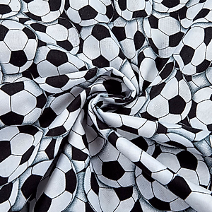 Timeless Treasures Packed Soccer Balls White, Fabric by the Yard
