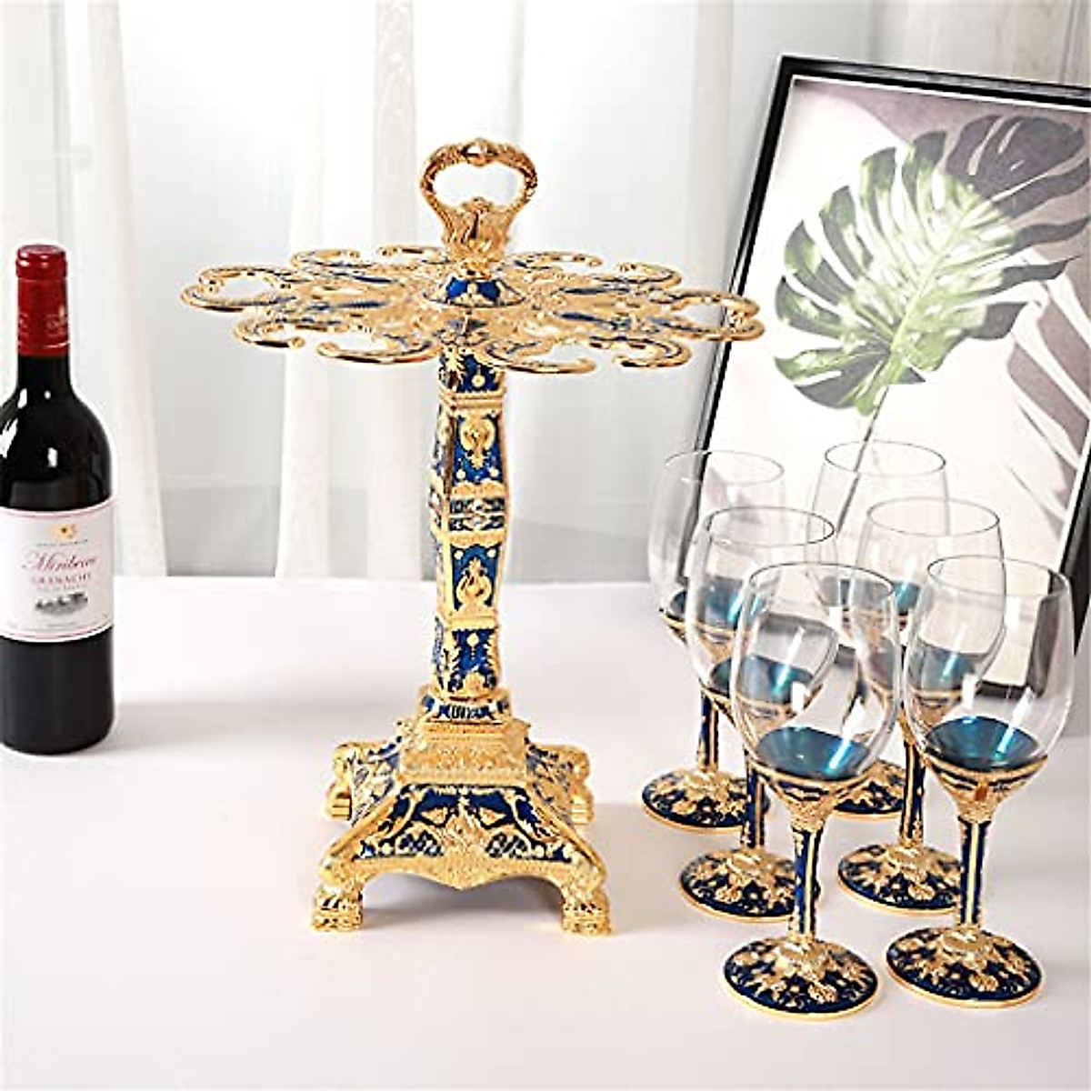 ZCGDP European Retro Wine Glass Rack Wine Glass Rack Set Bar Home Furnishings Wine Holder Wine Glass (Color : Black)