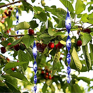 Maitys 16 Pack Bird Wind Twisting Reflective Scare Rods 12 Inch Effective and Attractive Hanging (Blue)