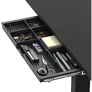 SHW Electric Height Adjustable Mobile Rolling Standing Desk Workstation, 40 x 24 Inches, Black