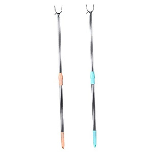 GANAZONO 6 Pcs Clothes Pole Retractil De Stainless Steel Retractable Clothesline Boot Stand Outdoor Clothes Hook Pole Closet Stick for Hanging Clothes Telescoping Reach Stick