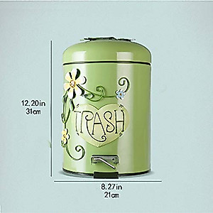 Trash can Bathroom Wastebasket Trash Can, Waste Basket Garbage Can for Bathroom, Bedroom, Kitchen, Home Office, Dorm, College, Teal Blue Bathroom Kitchen Toilet Desktop (Color : Yellow)