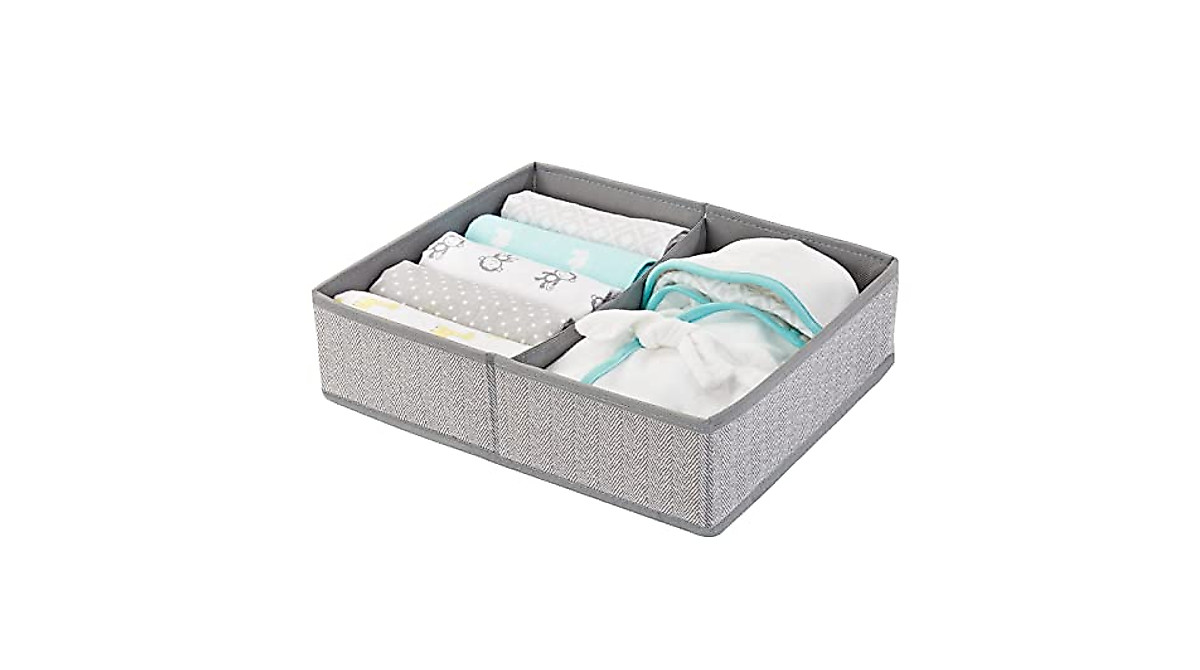 mDesign Fabric Drawer Organizer - Stylish Storage for Kids