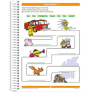 School Zone - Big Spelling 1-3 Workbook - 320 Spiral Pages, Ages 6 to 9, 1st Grade, 2nd Grade, 3rd Grade, Letter Sounds, Consonants, Puzzles, and More (Big Spiral Bound Workbooks)