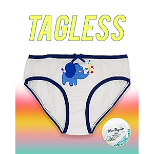 MISS POPULAR Girls 6-Pack Soft Cotton Underwear Tagless Basic Panty Briefs| Sizes 2T - 14/16 (7/8, Combo D)