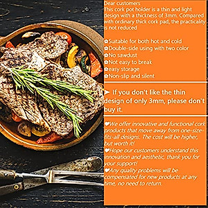 HECHZSO 6 Pcs Cork Potholder Trivets 2 Color and Double-Sided Available, for Kitchen, Dining Table, Pots and Pans, Plants, Craft Tea Insulation Pads (1, 6 inches Square)