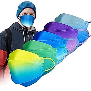 LUCIFER Multicolor Disposable Face Masks, Individual Packs, 50Pcs 4 Layers Facial Safety Masks with Adjustable Elastic Ear Loop Disposable Respirator Safety Mouth Masks Dust Air Pollution Protection
