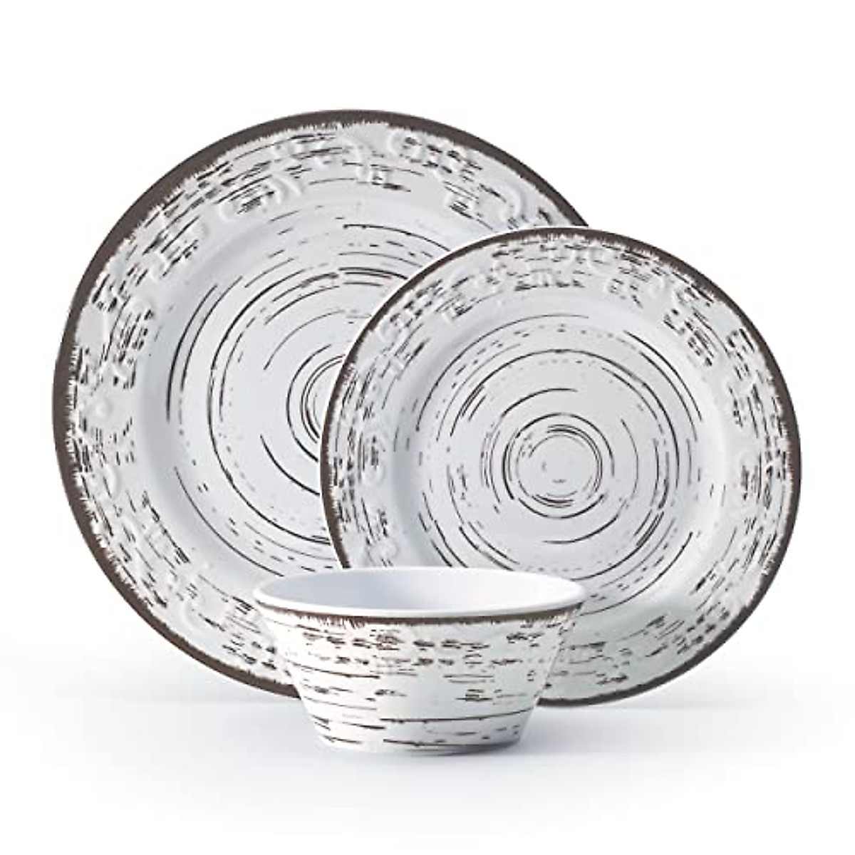 Pfaltzgraff Trellis 12 Piece Outdoor Melamine Dinnerware Set, Mulitcolored, Service for 4