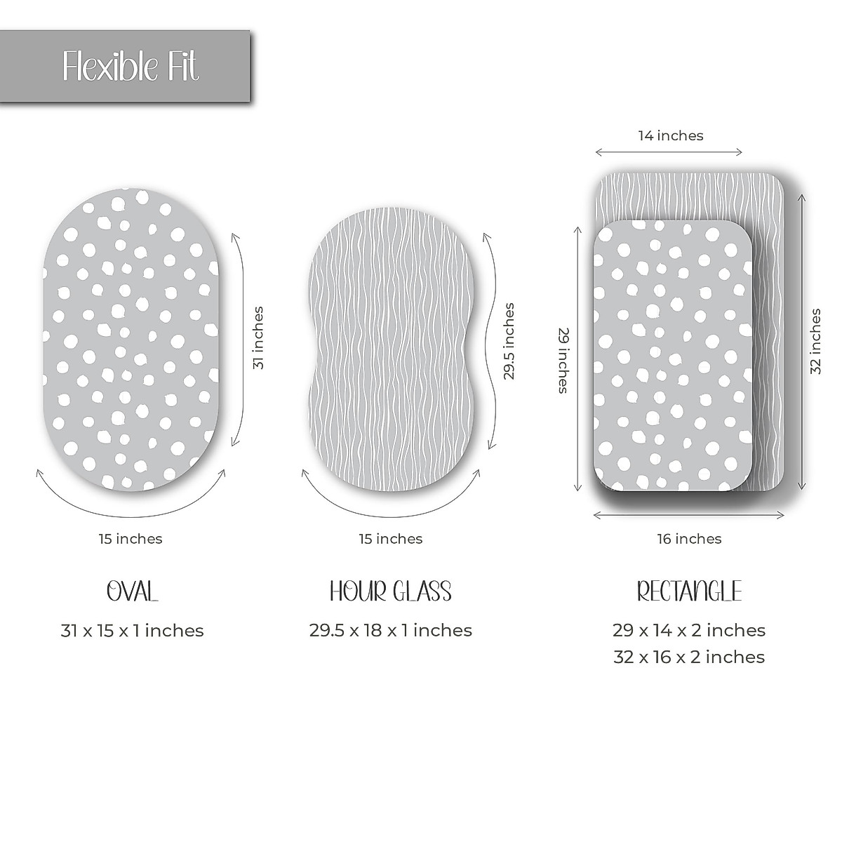 Bassinet Sheet Set 2 Pack 100% Jersey Cotton Grey and White Abstract Stripes and Dots by Ely's & Co.