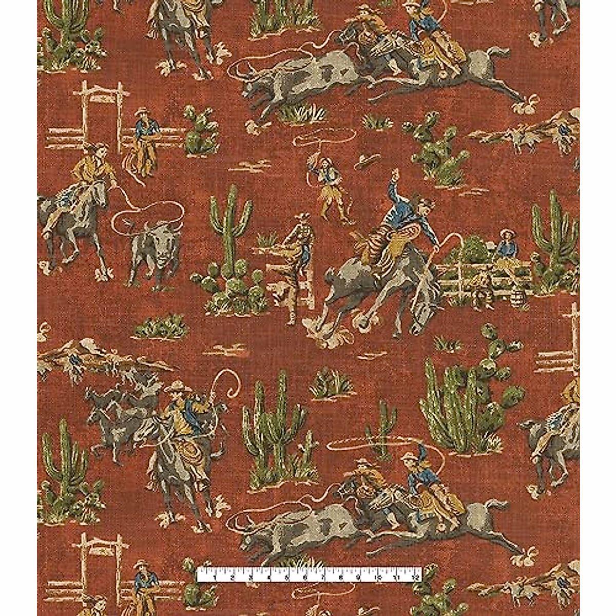 Waverly - Premium Printed Cotton Fabric by The Yard, Western Design, DIY, Craft, Project, Sewing, Designer Upholstery and Home Decor, 54" Wide (Wild West Collection, Barn)