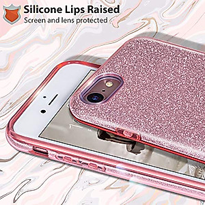 MATEPROX iPhone Se 2022 case,iPhone SE 2020 case,iPhone 8 case,iPhone 7 Glitter Bling Sparkle Cute Girls Women Protective Case for 4.7" iPhone 7/8/SE (Pink)