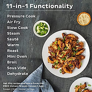 Instant Pot Duo Crisp Pressure Cooker 11 in 1, 8 Qt with Air Fryer, Roast, Bake, Dehydrate and more & Genuine Instant Pot Tempered Glass lid, Clear 10 Inch (26 cm) 8 Quart