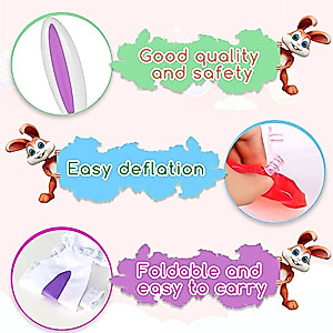 Easter Game Inflatable Bunny Ring Toss Games 2 Sets & 8 Rings, Inflatable Ring Toss Games 11Pcs with Pump for Easter Party Favors Indoor Outdoor Games