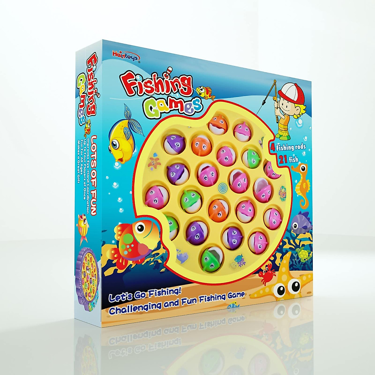 Haktoys Replacement Kit for Fishing Game Board, Non-Magnetic Extra Parts Set - Pack of 21 Fish