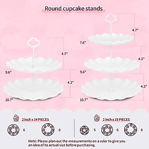 Pack of 11 NWK Dessert Stand Set, 12inch Cake Stand + 2X Large 2-Tier Cupcake Stands + 2X Large 3-Tier Cupcake Stands + 4 x Appetizer Trays +2 x Cake Pop