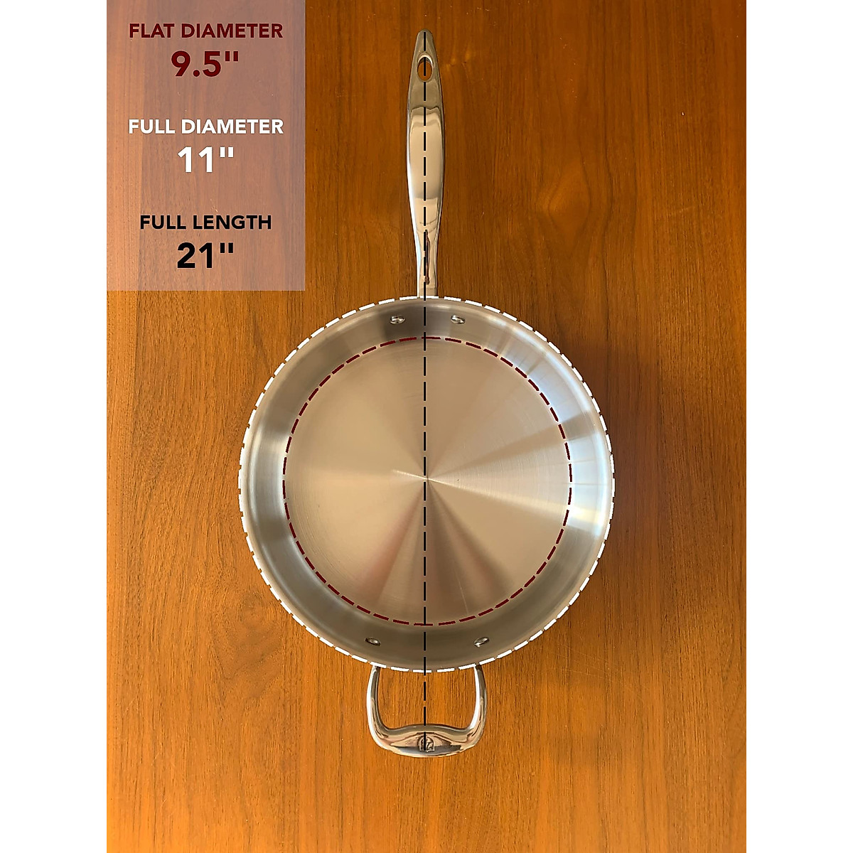 Heritage Steel 4 Quart Sauté Pan with Lid - Titanium Strengthened 316Ti Stainless Steel with 5-Ply Construction - Induction-Ready and Fully Clad, Made in USA