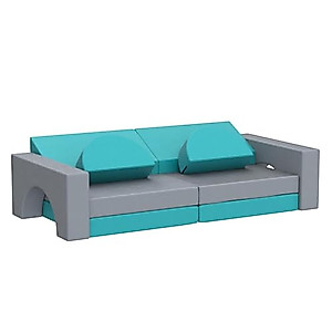 RELIANCER 8PCS Modular Kids Play Couch,Kid's Foam Couches for Playroom,Toddler to Teen Sectional Sofa Play Set,Childrens Nugget Couch,Playhouse Foam Block Playset,Fort Couch,Baby Climbing Couch Set