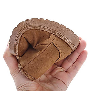 KDHAO Girls Boys Warm Winter Boots Kids Outdoor Snow Boots(8.5 M US Toddler, Brown(New))