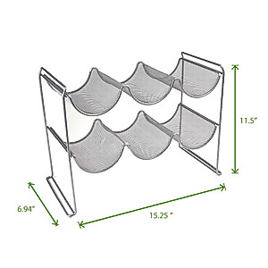 Mind Reader Wine Rack Stand Holds 6 Bottles of Wine, Wine Bottle Holder, Perfect for Bar, Wine Cellar, Countertop Organizer