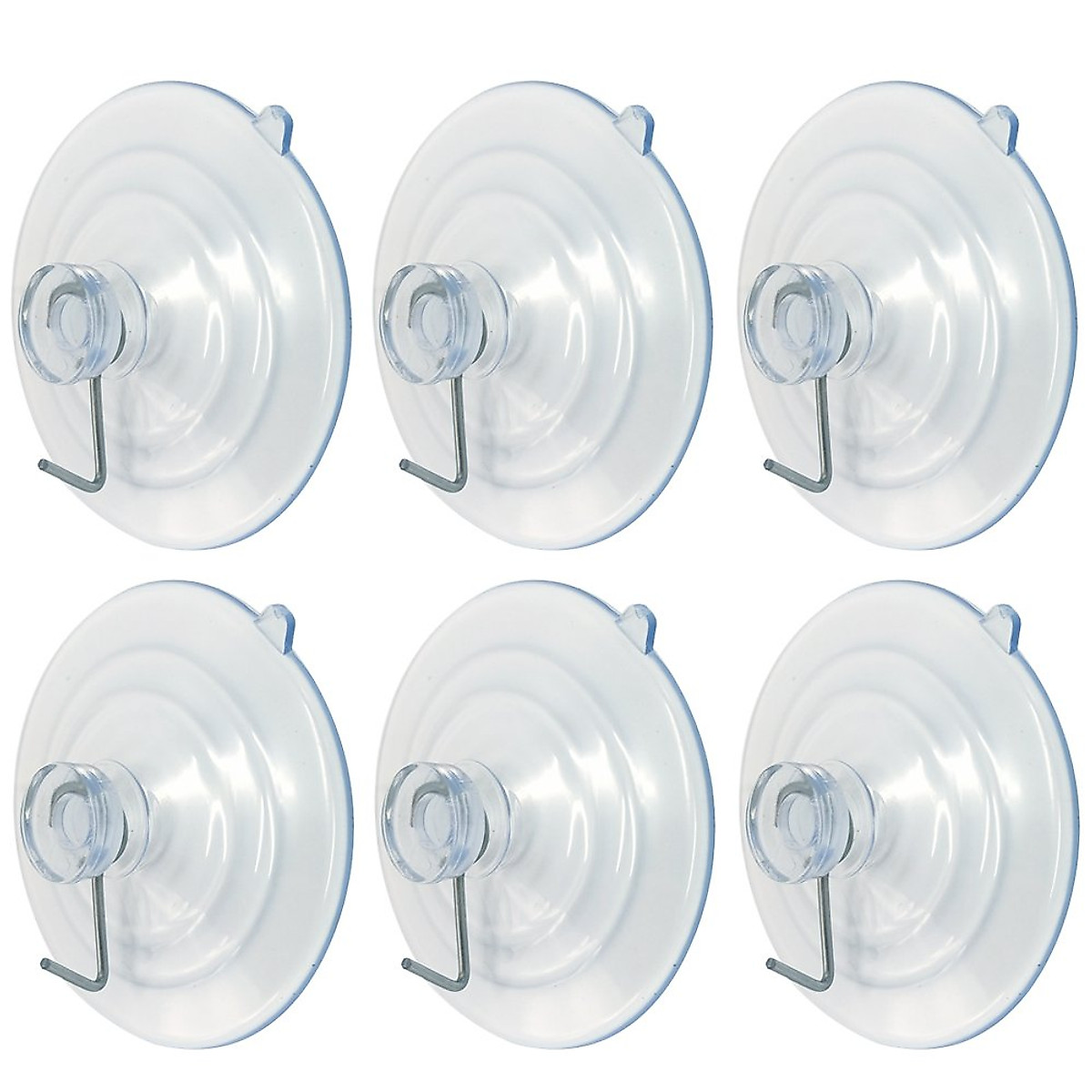 Alamic Suction Cup Hooks 2 1/2" Ultra Strong Large Suction Cup Wall Hooks Hangers, All Purpose - (6 Pack)