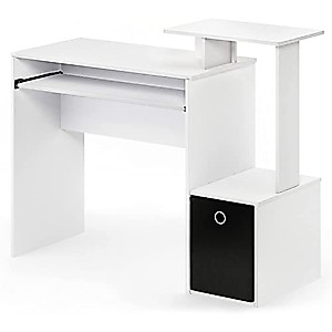 Furinno Econ Multipurpose Home Office Computer Writing Desk, White/Black