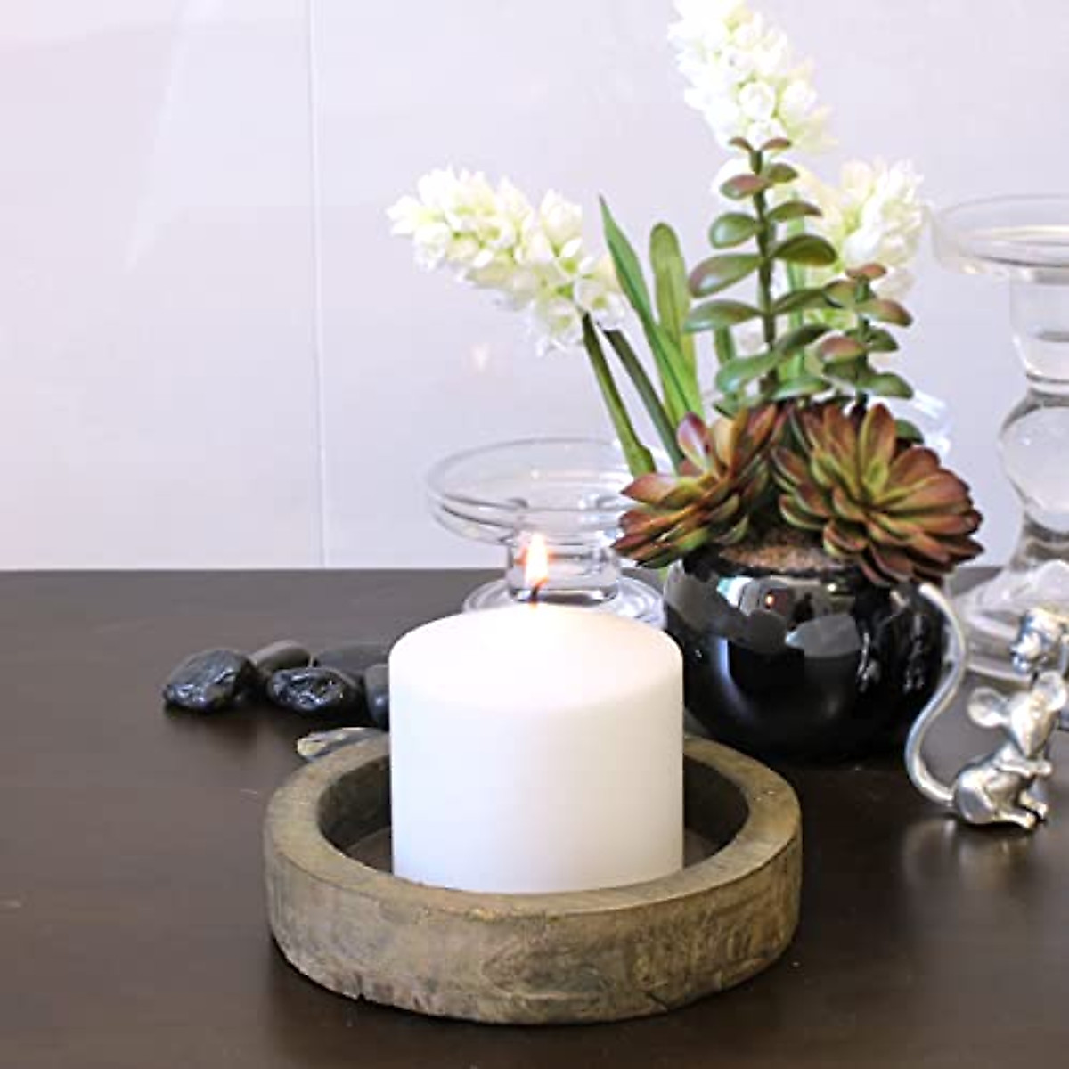 Stonebriar 18 Hour Long Burning Unscented Pillar Candles, 3x3, White , Pack of 6